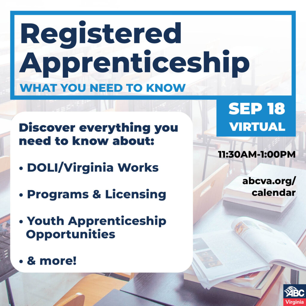 Registered Apprenticeship — What You Need to Know (Virtual) 9/18 - ABC ...